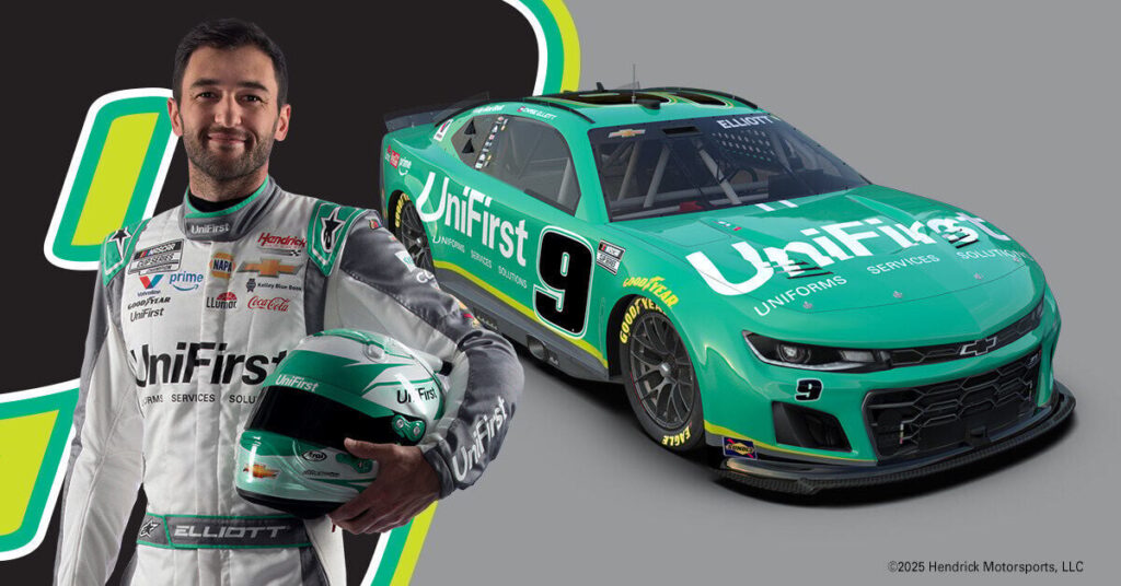 The all-new UniFirst No. 9 Chevrolet to make 2025 NASCAR Cup Series ...