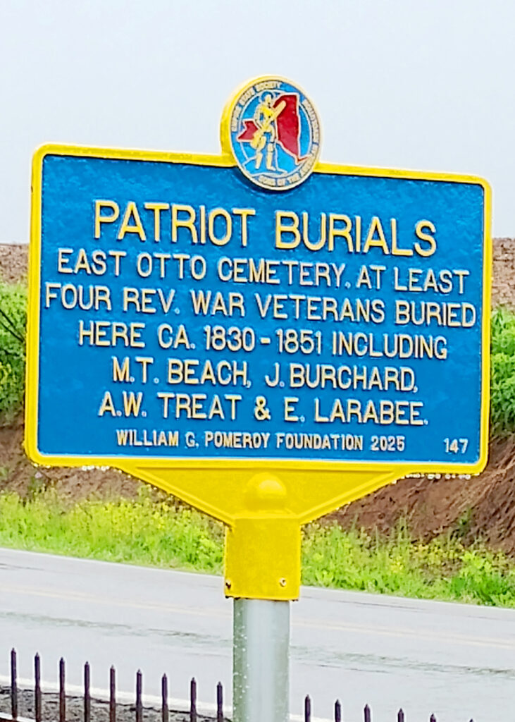 Pomeroy historical marker placed at East Otto Cemetery - Salamanca Free ...